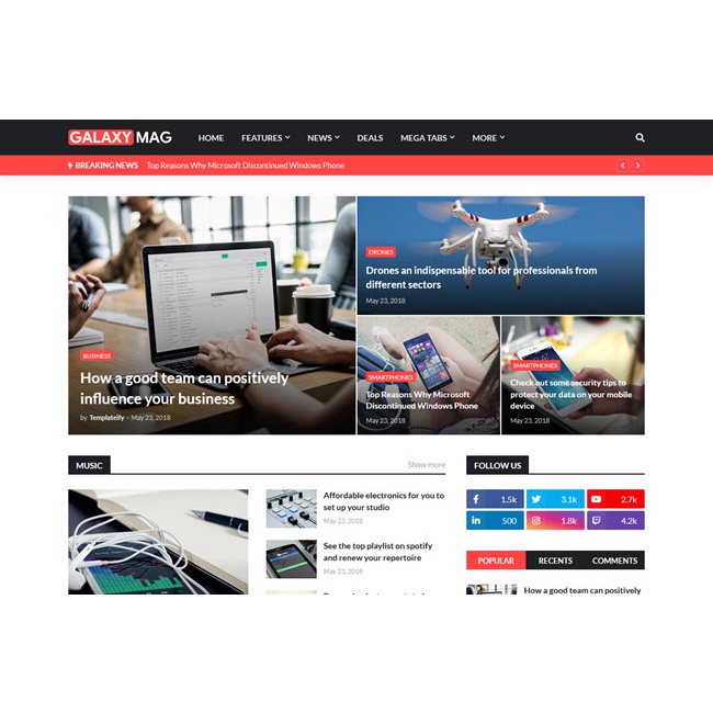 Jual Template Blogspot Berita | GalaxyMag - Responsive News & Magazine ...