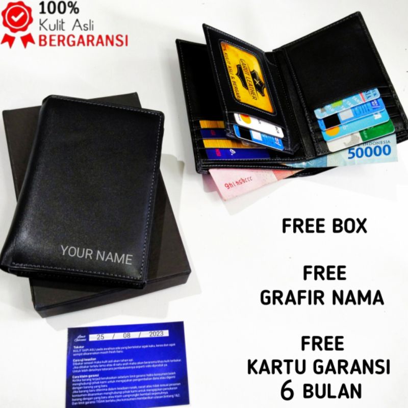 Jual Dompet kulit Pria 3/4 ORIGINAL Kulit Asli Custom Nama | Shopee ...