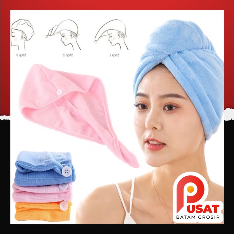 Jual PUSAT BATAM GROSIR - H858 Handuk Kepala Rambut Keramas Microfiber ...