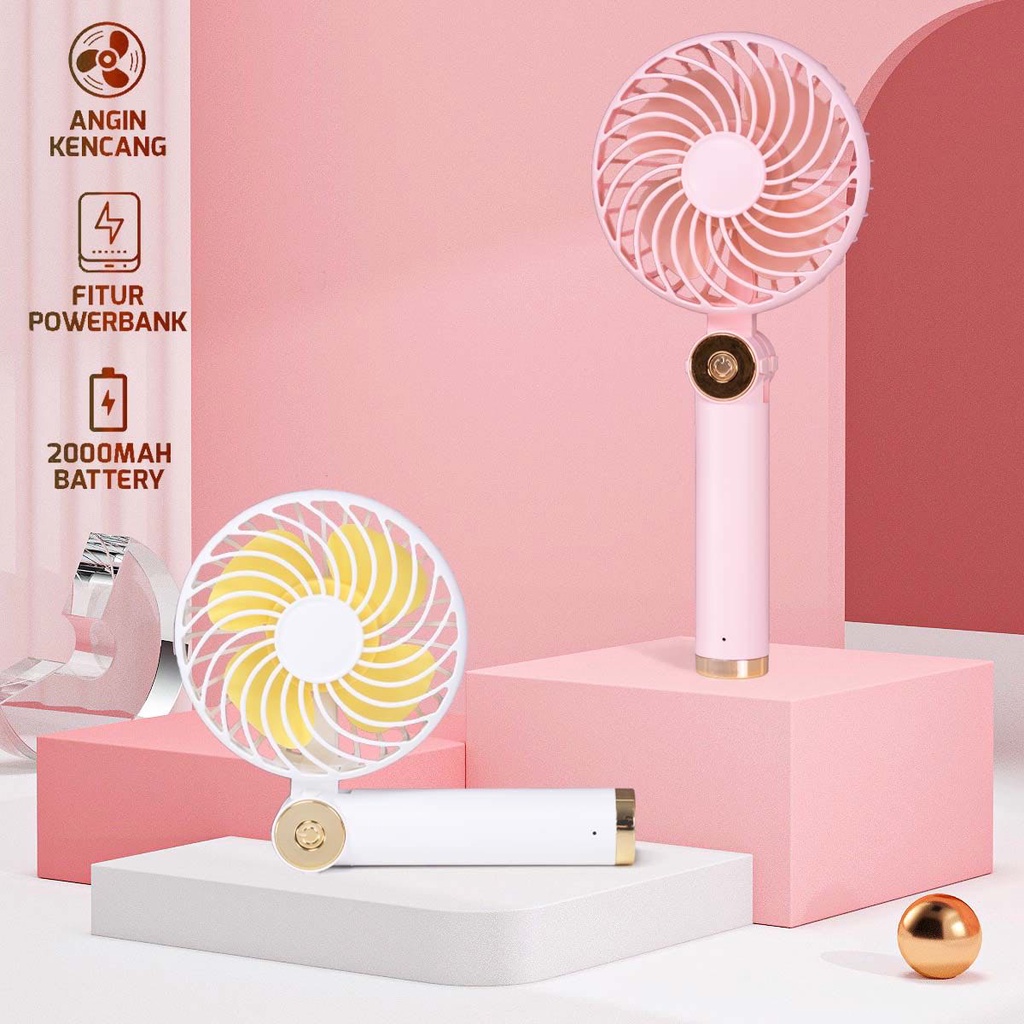 Jual Kipas Angin Mini Fan Portable 2000mAh usb Mini Fan Tangan Lipat ...