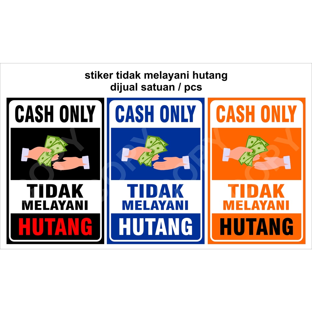 Jual STIKER VINYL BAYAR CASH ( DIJUAL SATUAN / PER PCS ) | Shopee Indonesia