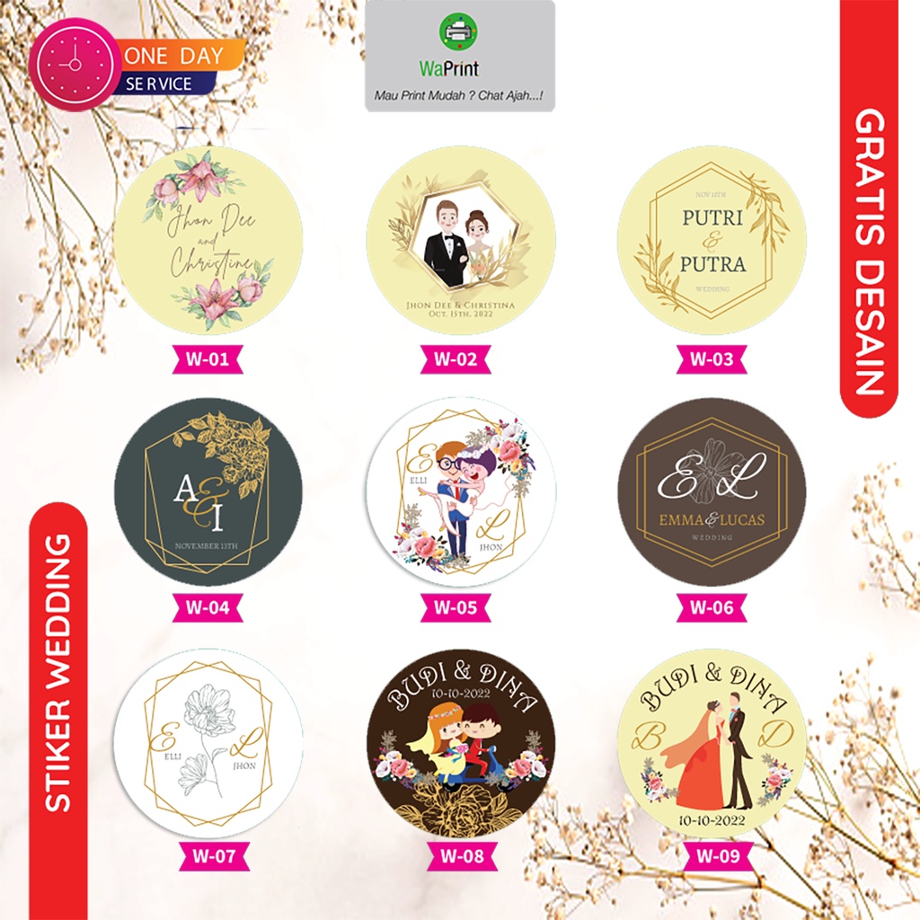 Jual Cetak Stiker Label Souvenir Wedding / Stiker Custom / Stiker ...