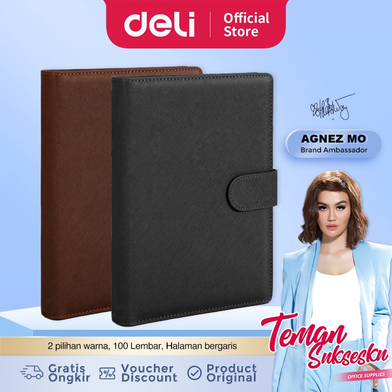 Jual Deli Loose-leaf Notebook Buku Catatan 25K 210x145mm 100 Lembar ...
