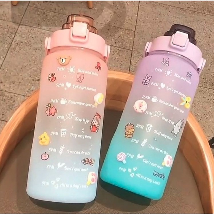 Jual Botol Air Minum Motivasi Viral 2 liter (free sticker & gradasi ...