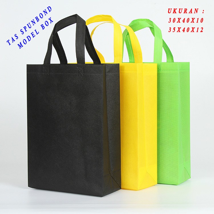 Jual TAS SPUNBOND + SABLON / TOTEBAG MODEL BOX | Shopee Indonesia