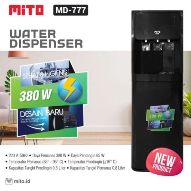 Jual New Dispenser Mito MD-777 Dispenser Galon Bawah Low Watt | Shopee ...