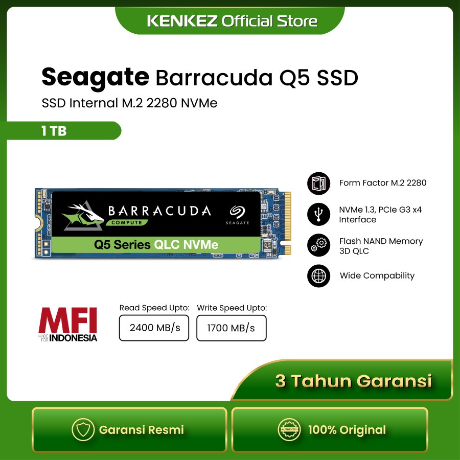 Jual Seagate BarraCuda Q5 SSD 1TB M.2 2280 NVMe | Shopee Indonesia Jual Seagate BarraCuda Q5 SSD 1TB M.2 2280 NVMe | Shopee Indonesia