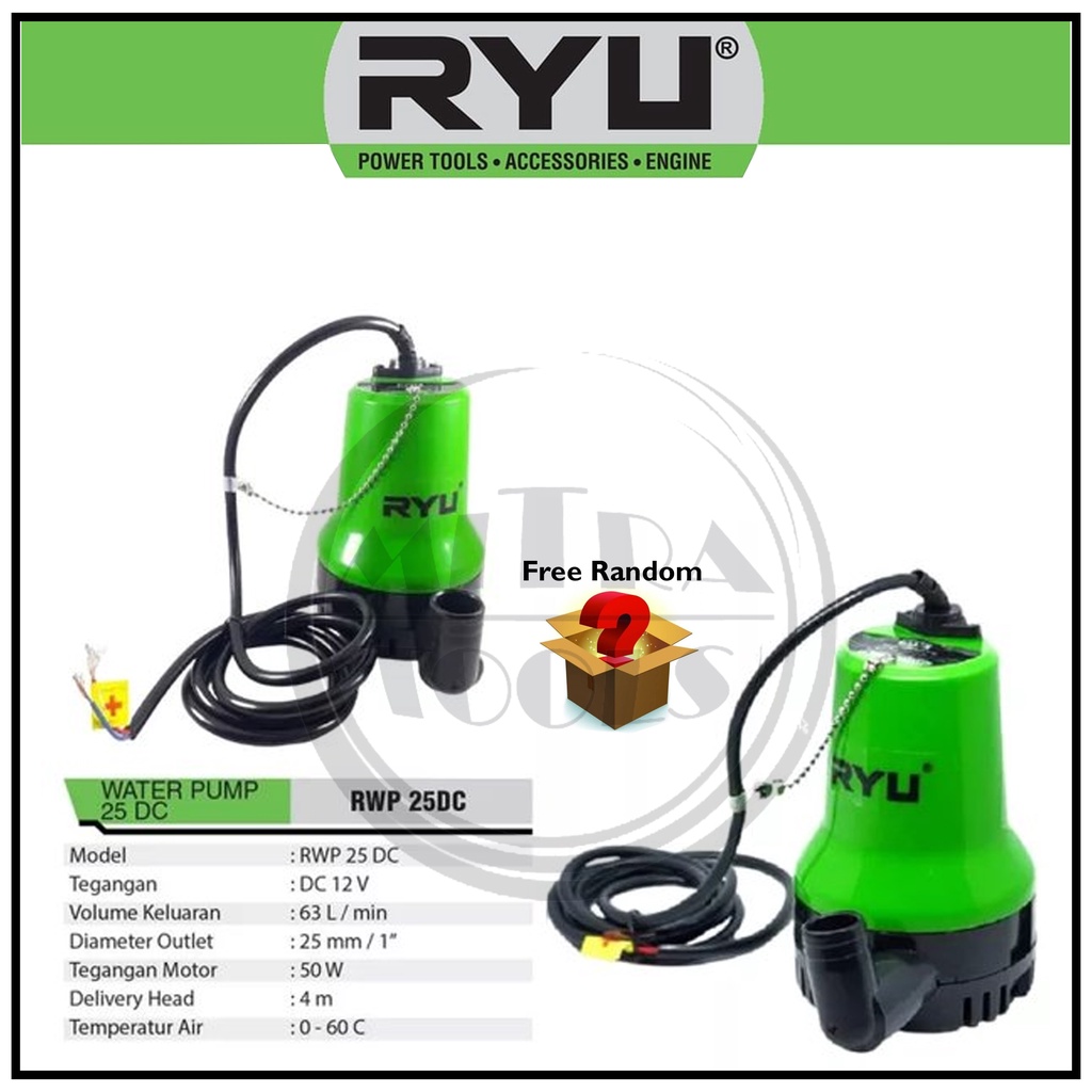 Jual RYU RWP 25DC Water Pump Mesin Pompa Celup Air Mini 12V Original ...