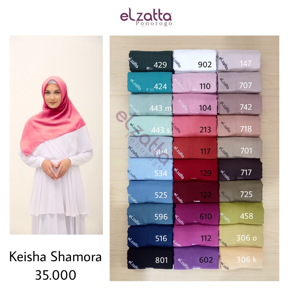 Jual ELZATTA HIJAB KERUDUNG SCARF SEGIEMPAT POLOS KEISHA SHAMORA SADIA ...