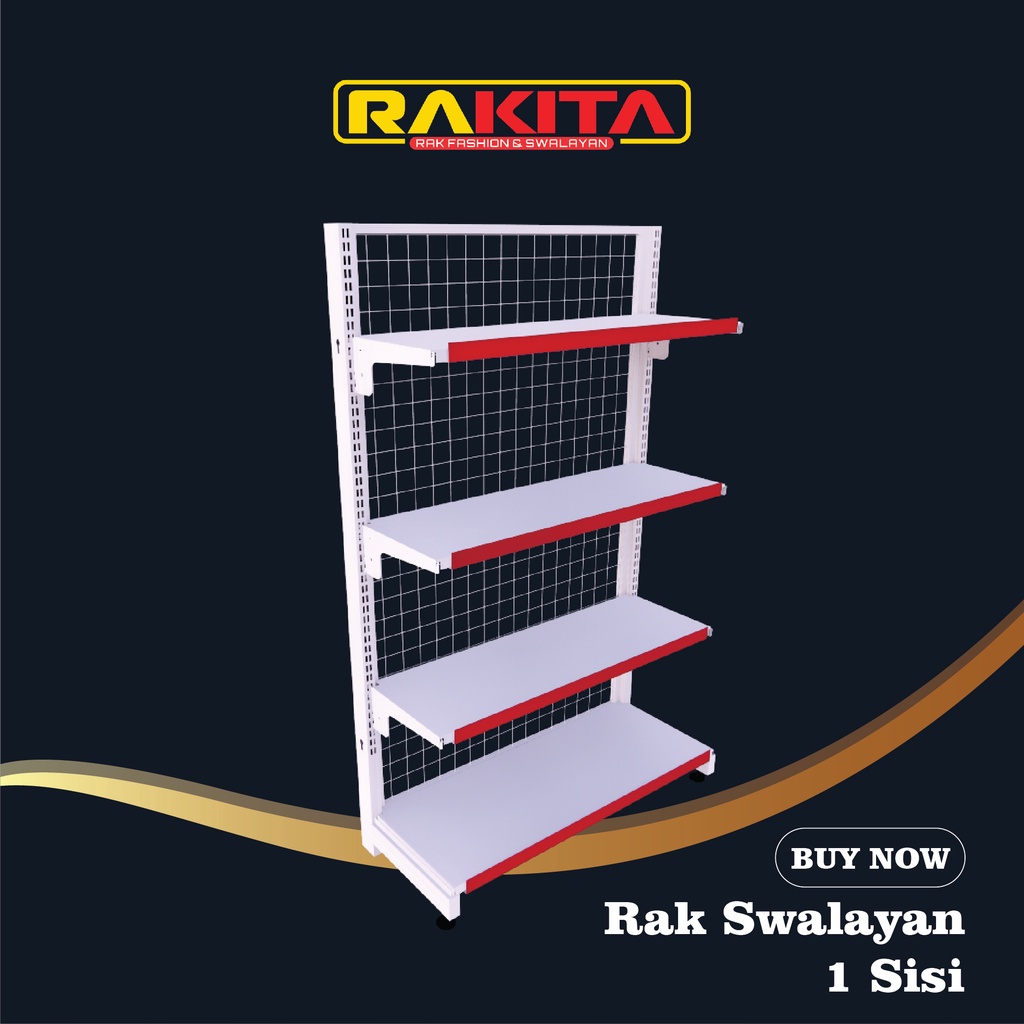 Jual Rak Swalayan RAKITA 1 Sisi Hemat / Rak Supermarket / Rak ...