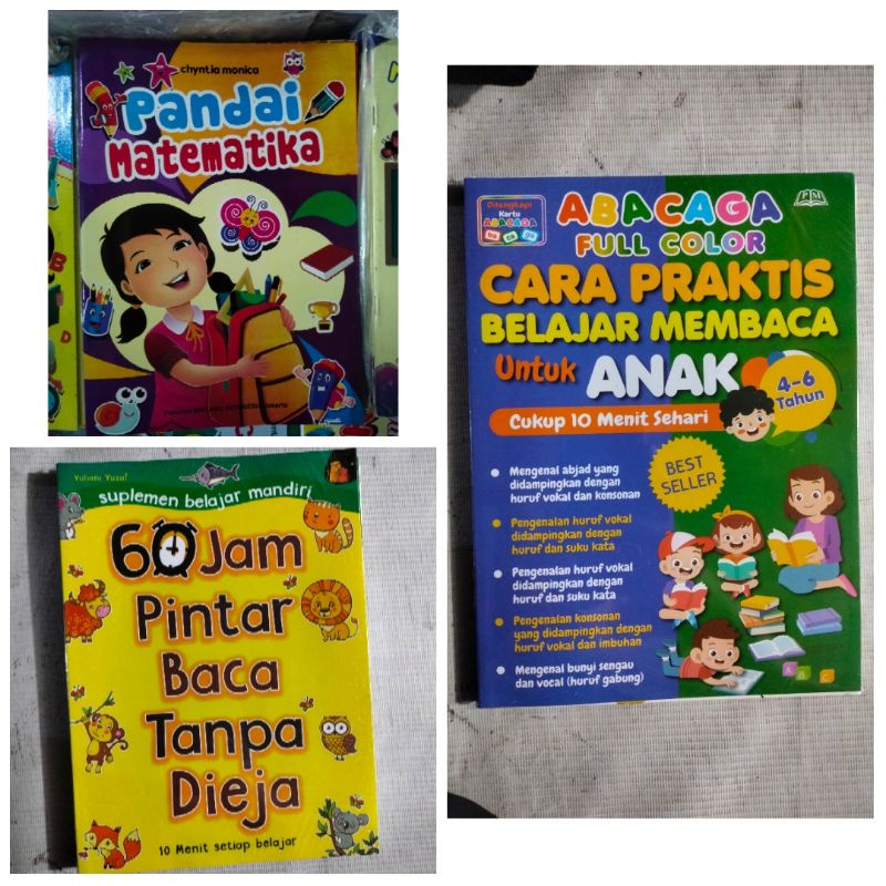 Jual PAKET 3 BUKU ANAK PAUD ABACAGA - 60 JAM PINTAR BACA TANPA DIEJA ...