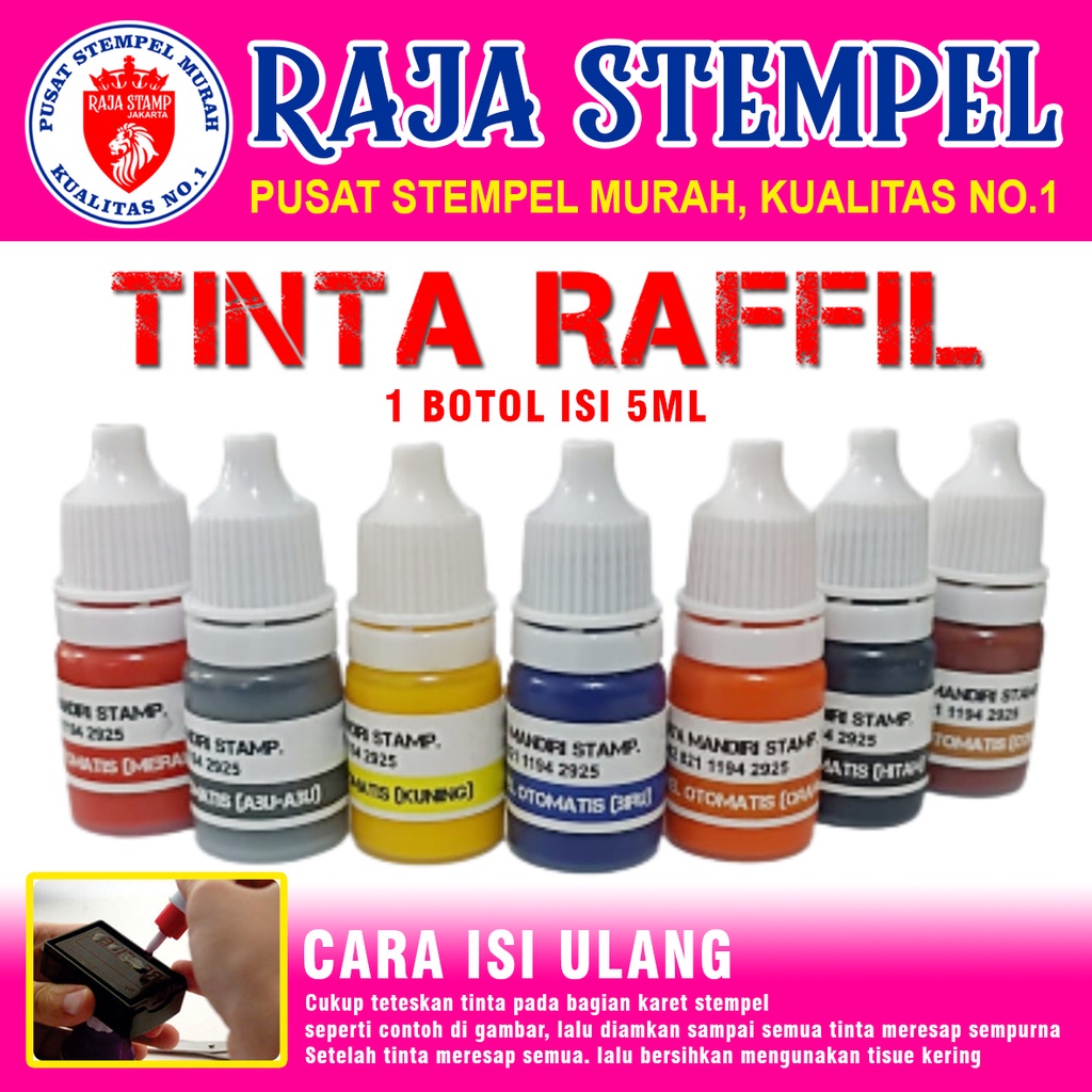 Jual Tinta Raffil Stempel Otomatis /Botol 5ml | Shopee Indonesia