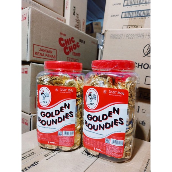 Jual Snack Coklat Coin Golden Jago Roundies 850gr Coklat Coin Full Milk ...
