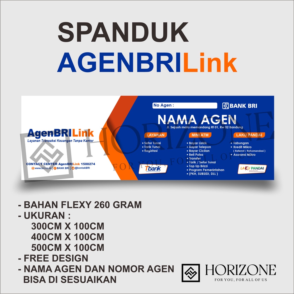 Jual BANNER BRILINK BAHAN KORCIN 350GRAM 300cm x 100cm | Shopee Indonesia