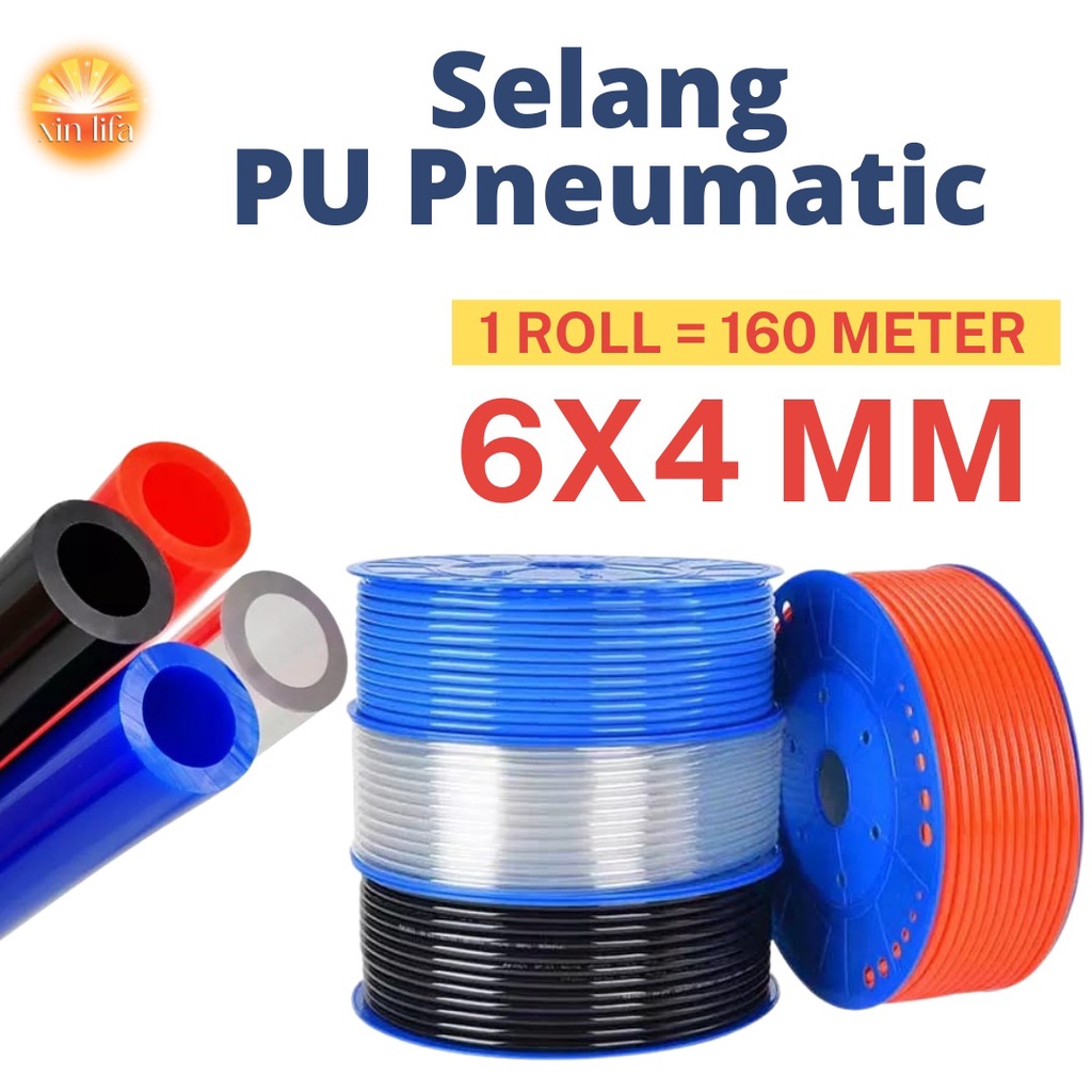 Jual SELANG ANGIN POLYURETHANE PNEUMATIC PU 6 X 4 MM METERAN / Selang Pu / Selang Kompresor ...