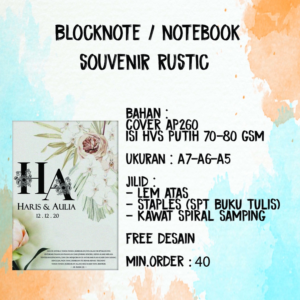 Jual Blocknote Notebook A5 Souvenir Seminar / Nikah / Acara PROSES ...