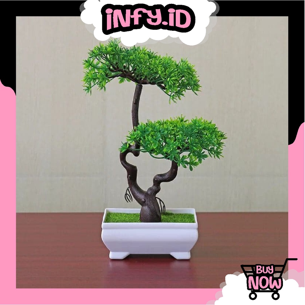 Jual INFY - Ornamen Tanaman Hias Plastik Pot Dan Bunga Artificial Daun ...