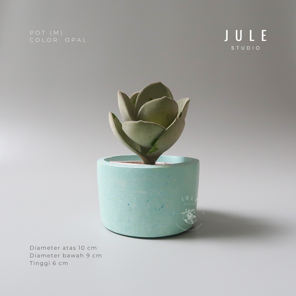 Jual POT (M) OPAL // concrete pot / pot semen aesthetic medium tanaman ...