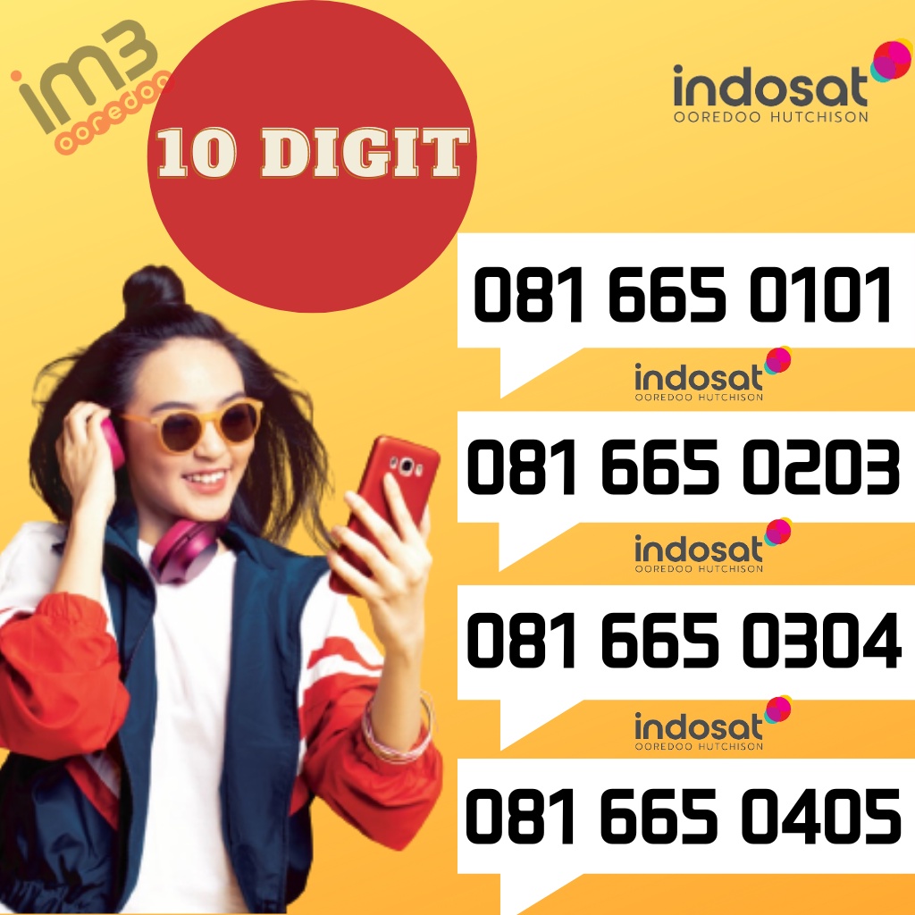 Jual no cantik indosat 10 digit | nomer cantik im3 10 digit murah | Shopee Indonesia