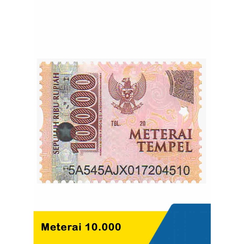 Jual Materai Tempel 10000 / Meterai 10.000 / 10rb / 10ribu/ 10k ...