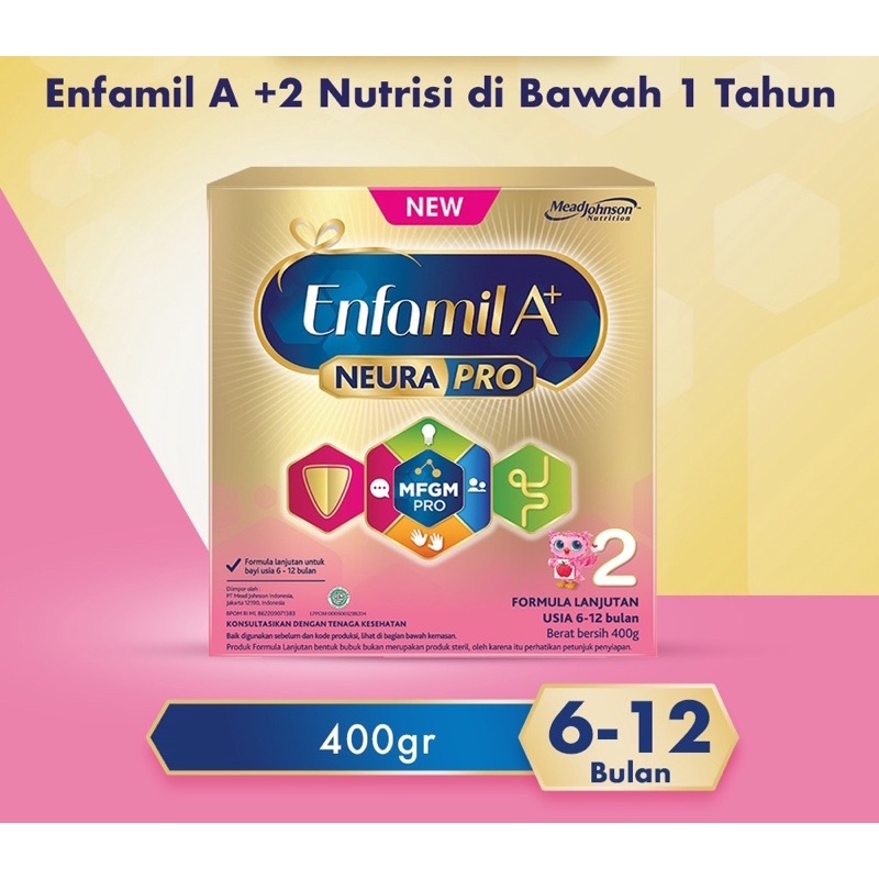 Jual Enfamil A+ 2 Susu Formula Bayi 6-12 bulan Plain 400g | Shopee ...