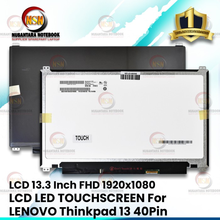Jual LCD LED 13.3 FULL HD 40Pin TOUCHSCREEN THINKPAD 13 BAUT ATAS BAWAH ...