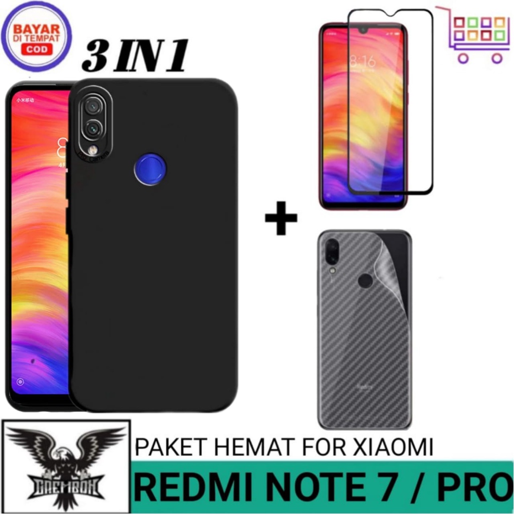 Jual PAKET 3IN1 CASE XIAOMI REDMI NOTE 7 SOFT CASE PRO CAM FREE ...