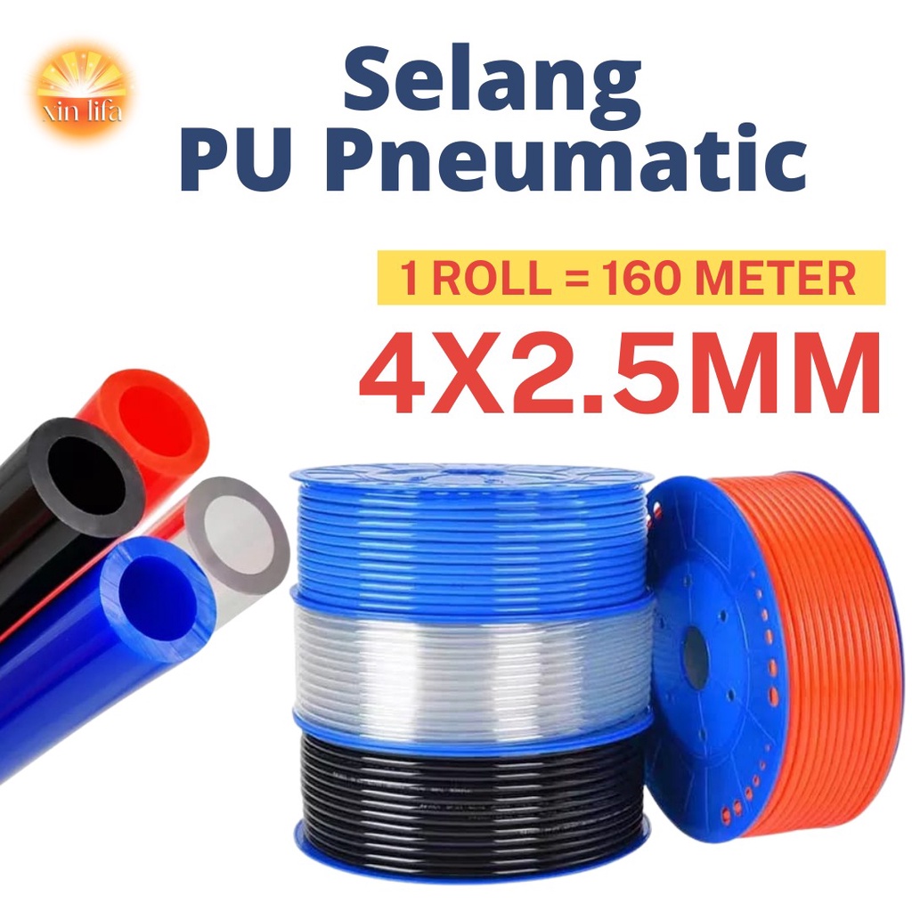 Jual Hose Pu Selang Pu (PollyUrethane) Ukuran OD 4mm x 2,5 mm Harga Per roll | Shopee Indonesia