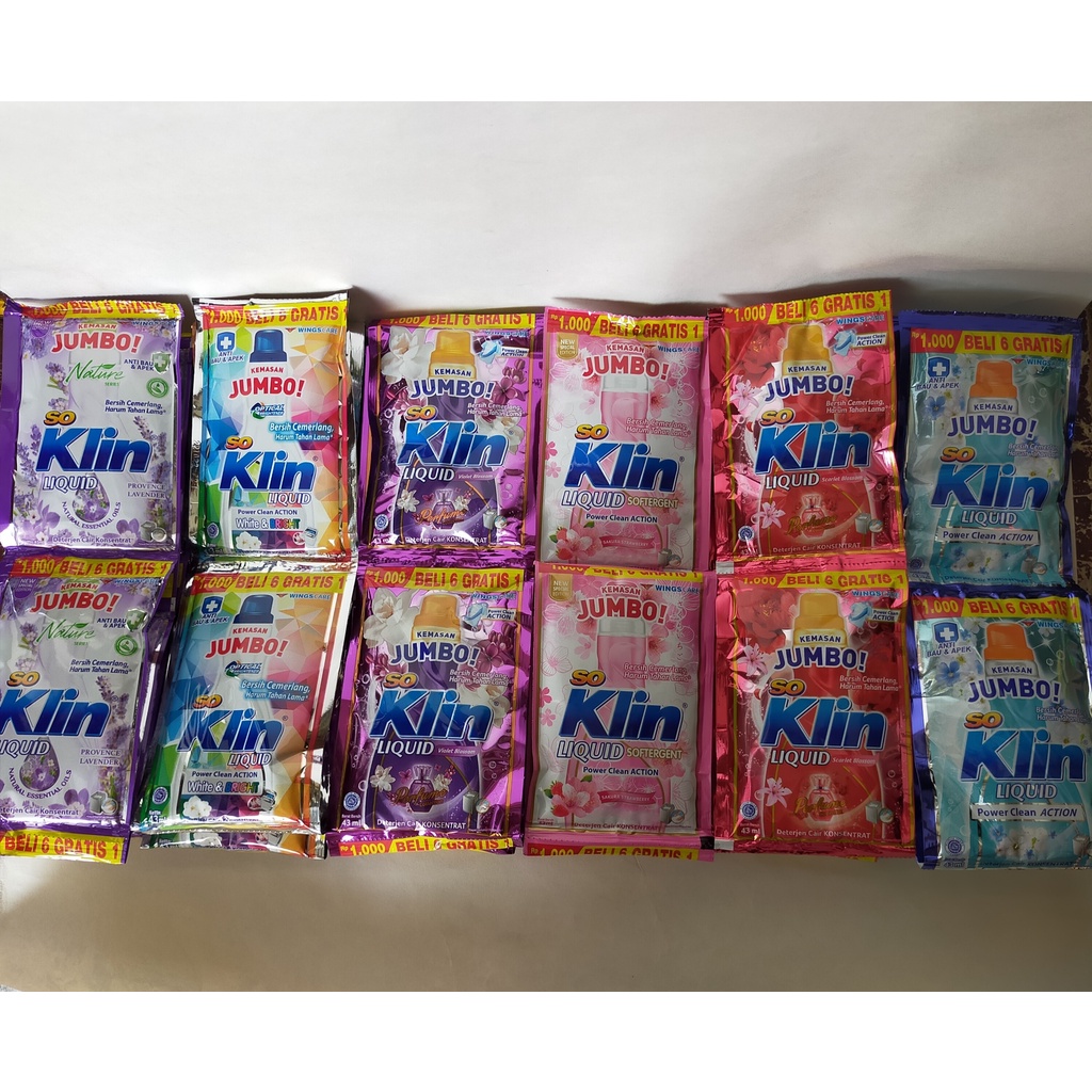 Jual So klin liquid Sachet Jumbo variasi warna - 1 Renceng @ 12 sachet ...