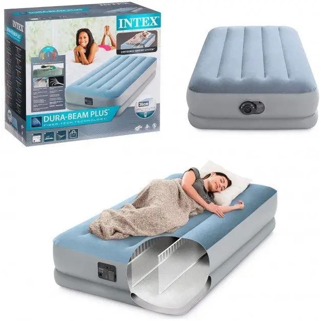 Jual KASUR TIUP ANGIN Air Bed Pompa Listrik Built in Intex 64126 Queen ...