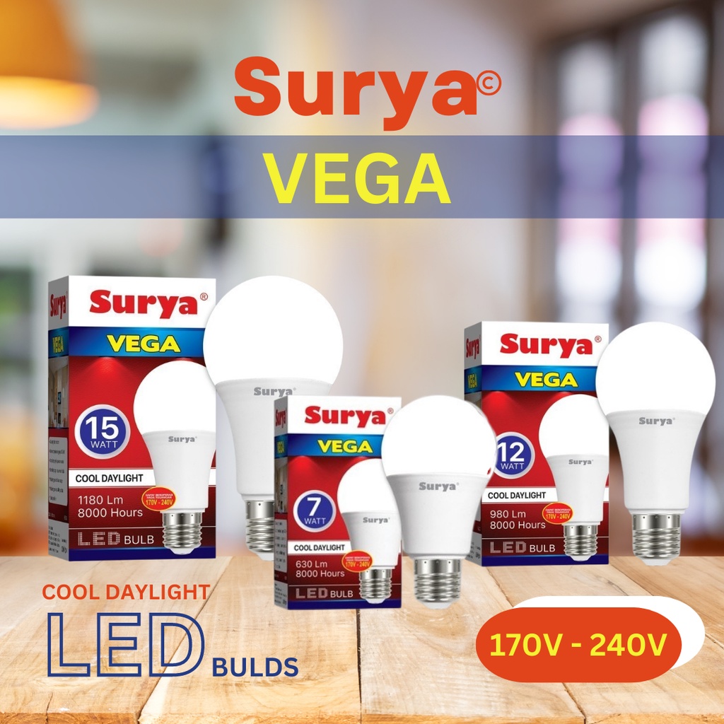 Jual Lampu LED Bulb Surya Vega 7W/12W/15W - Cahaya Putih | Shopee Indonesia