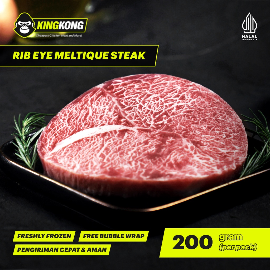Jual Rib Eye Meltique Beef Steak Freshly Frozen 200 gram KingKong ...