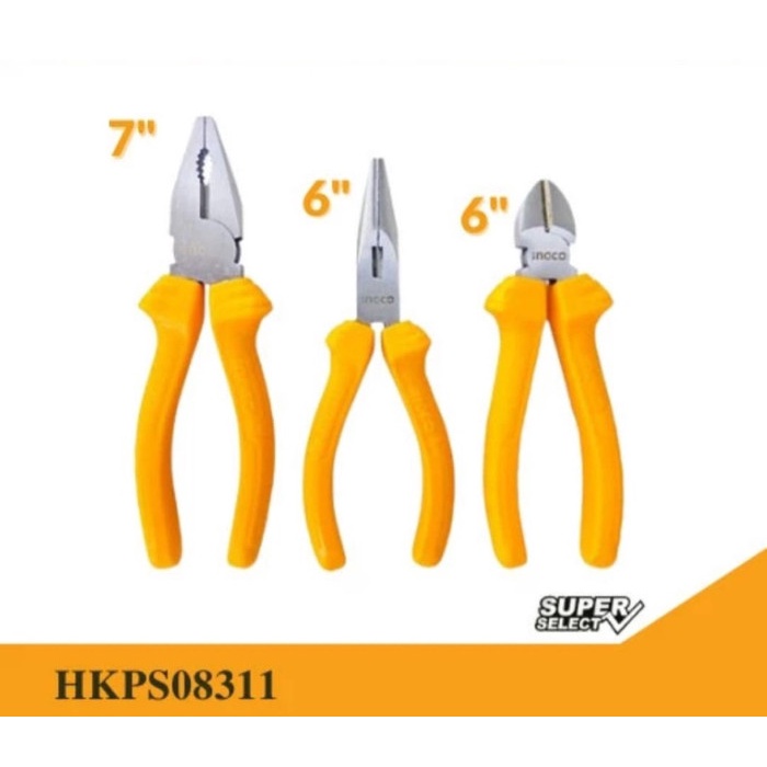 Jual Ingco HKPS08311 Tang Set Kombinasi Potong Lancip 3 Pcs HKPS 08311 ...