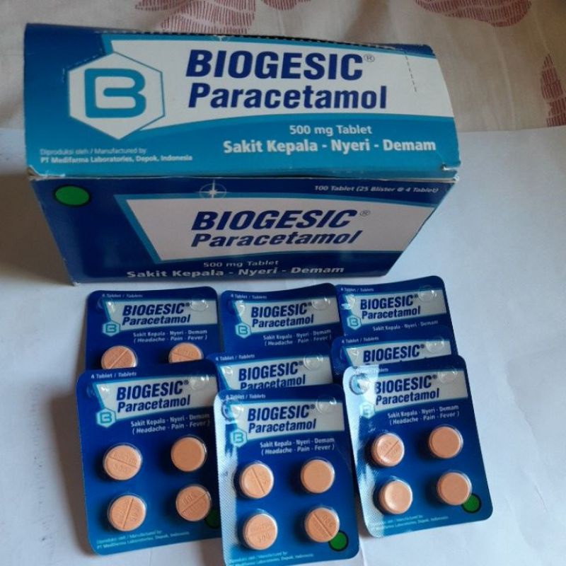 Jual Biogesic 4tab paracetamol 500mg (obat penurun panas)(69) | Shopee ...