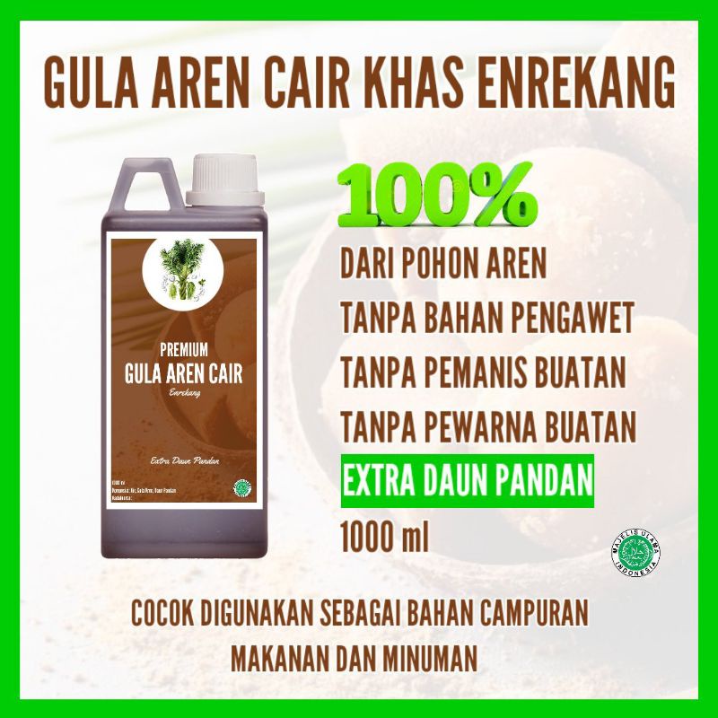 Jual Gula aren cair premium organik extra daun pandan khas Enrekang ...