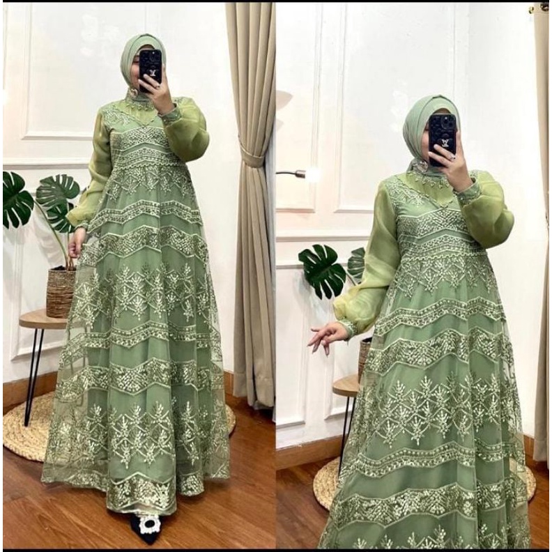 Jual GAMIS WANITA ORGANZA TERBARU GAMIS NAURA GAMIS PESTA WANITA GAMIS ...