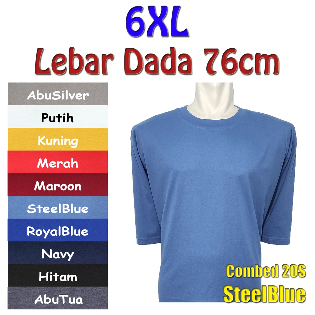 Jual Oversize Kaos Oblong Katun Combed 20S Jumbo Big Size 6XL | Shopee ...