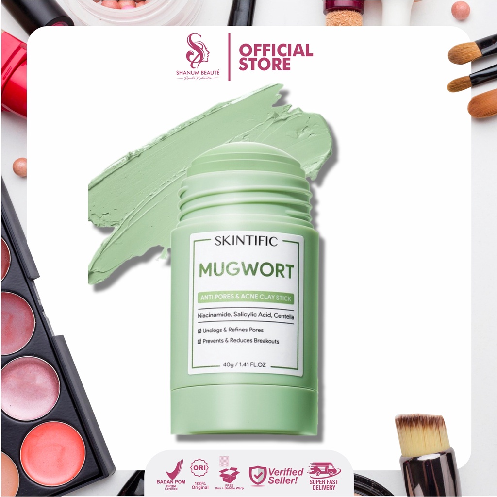 Jual Skintific Mugwort Anti Pores & Acne Clay Stick 40g Facial Mask ...