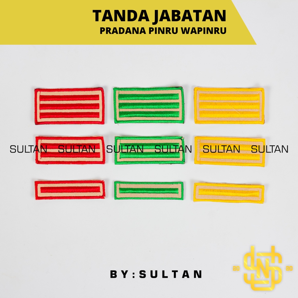Jual TANDA JABATAN PRAMUKA Strip 1/2/3 Pratama Pinru Wapinru Warna ...