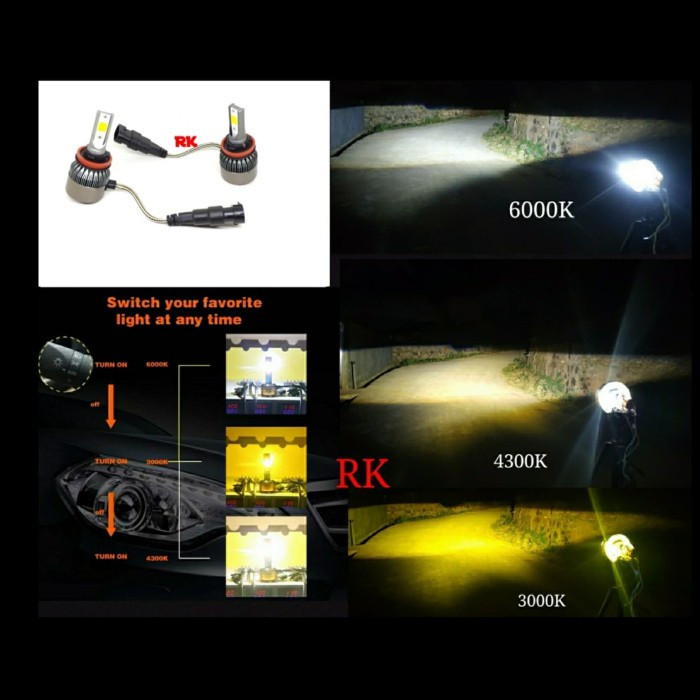 Jual XPANDER FOGLAMP TRIPLE COLOR H11 LED TIGA WARNA LED H16 GARANSI ...