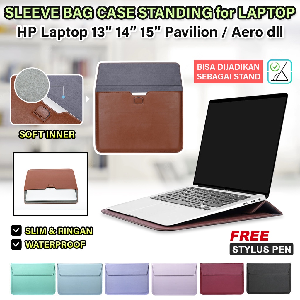 Jual HP Laptop 13 14 15 inch Pavilion Aero Pouch Sleeve Tas Standing ...