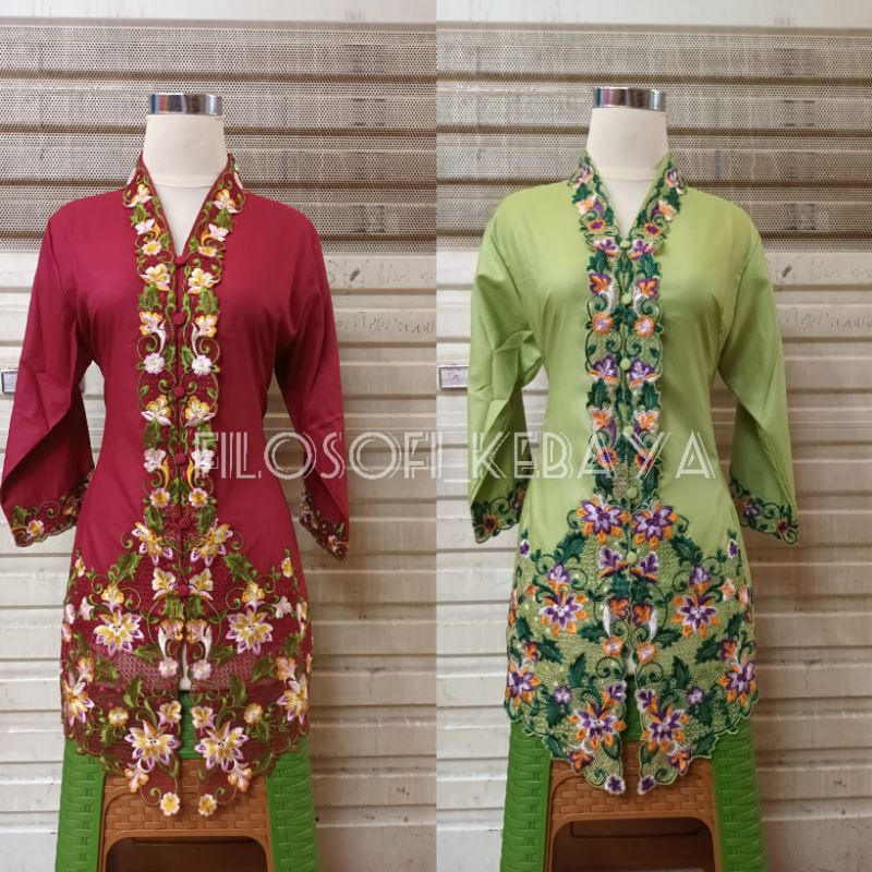Jual FK - ATASAN KEBAYA ENCIM DEWASA TANGAN 7/8 - KEBAYA ENCIM KATUN ...