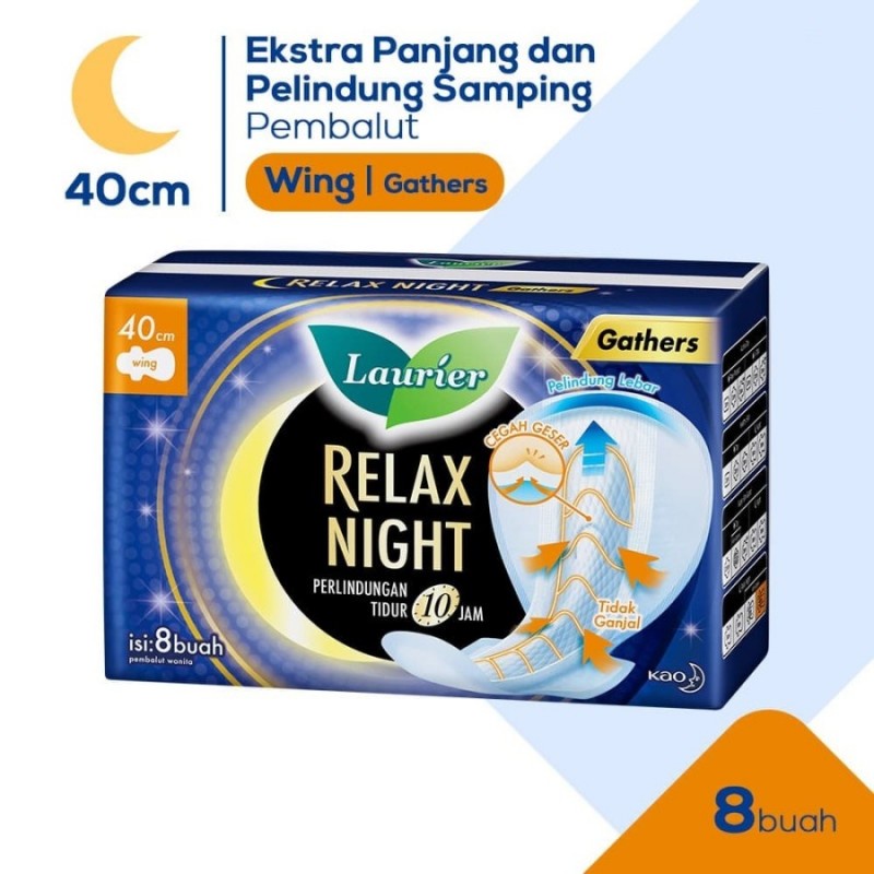 Jual Laurier Relax Night with Gathers 40 cm | Shopee Indonesia