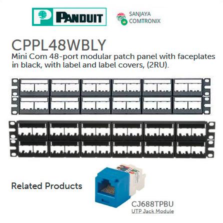 Jual PANDUIT CPPL48WBLY Modular Balnk Patch Panel 48 Port unloaded 2U ...