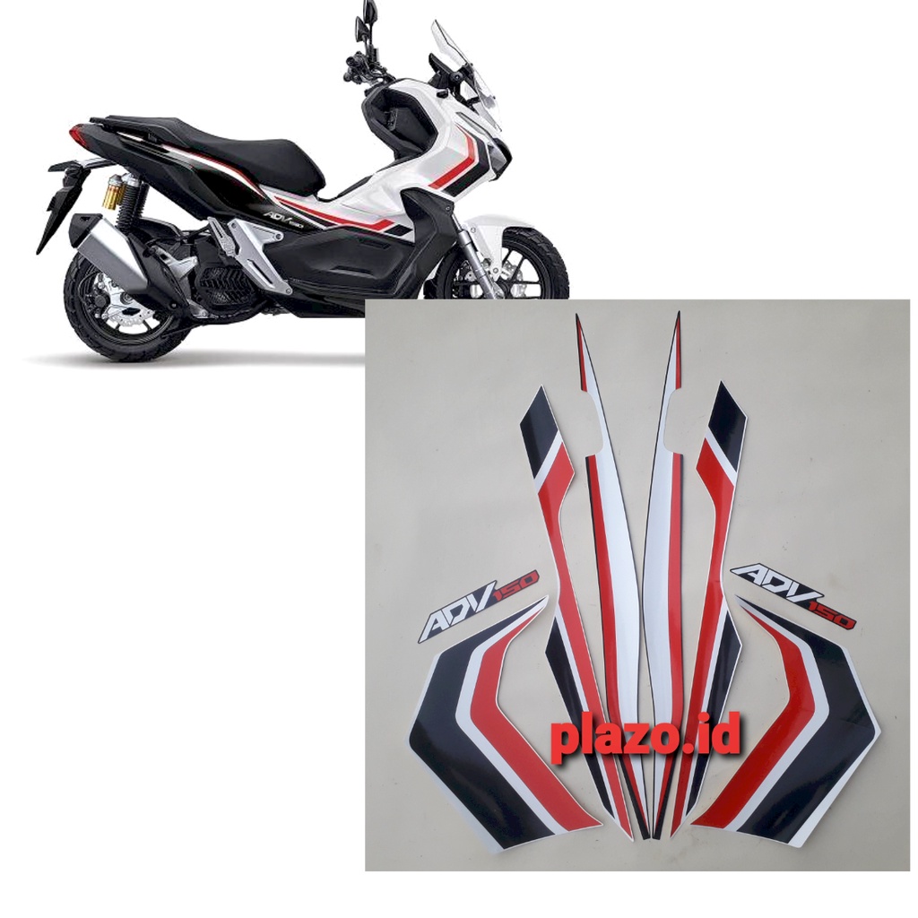 Jual stiker striping lis body motor honda adv 150 2020 hitam-putih ...