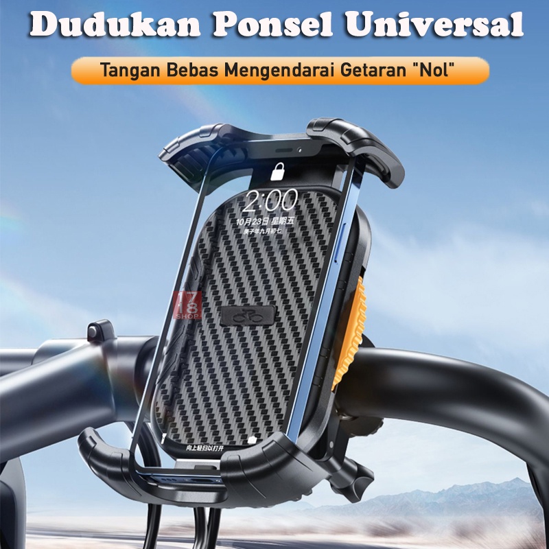 Jual Phone Holder Stang Motor | Sepeda | Scotter | Stroller Penyangga Dudukan Stand Handphone ...