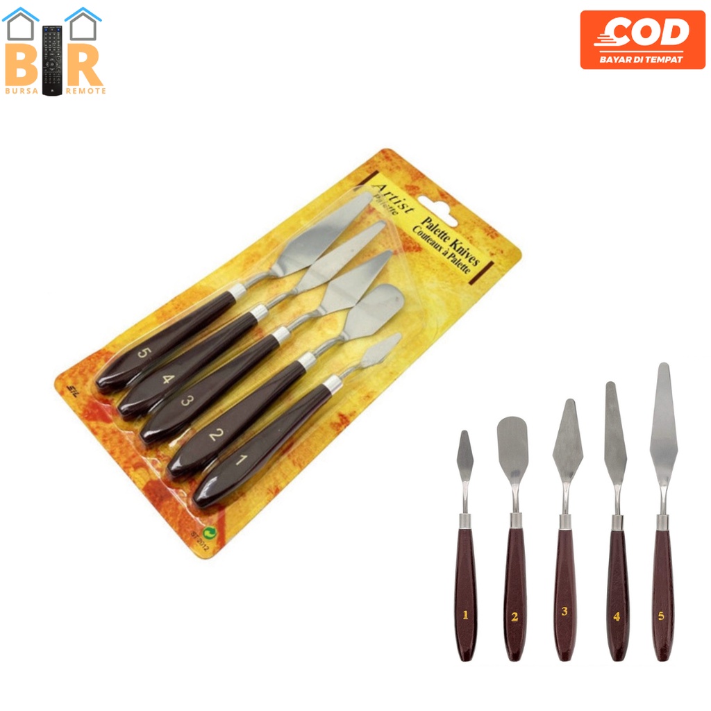 Jual Pallete Knife Spatula Lukis 5IN1 Pisau Palet Butter Cake Cream ...