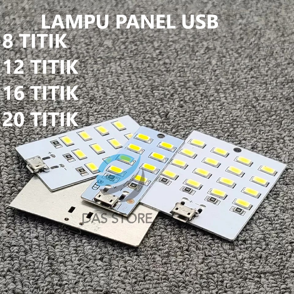 Jual Lampu LED Micro USB panel emergency LED SMD 8 16 20 titik 5v LED ...