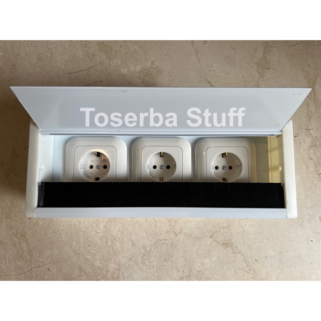 Jual STOP KONTAK MEJA MEETING PUTIH TABLE SOCKET BAHAN PREMIUM ...