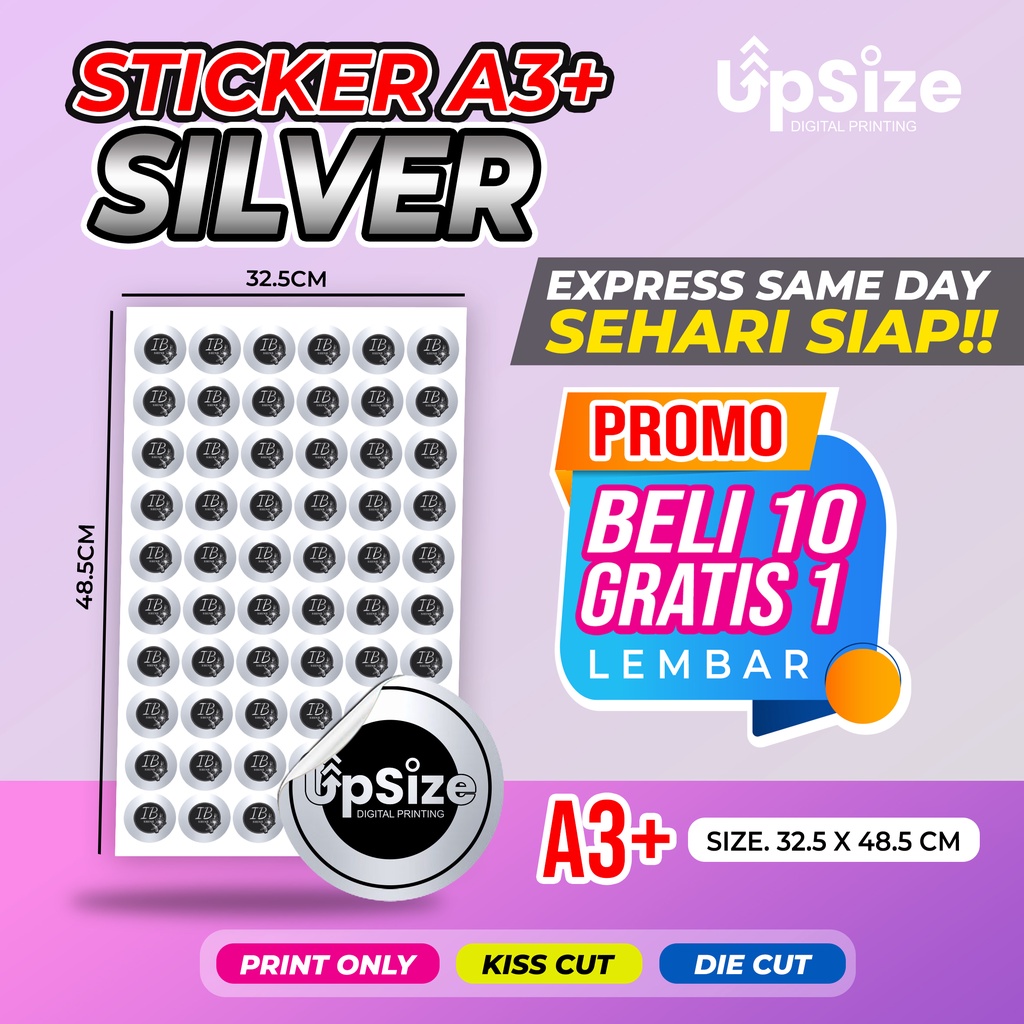Jual EXPRESS SAME DAY | 1 HARI SIAP | CETAK STIKER SILVER CUT A3+ MURAH ...